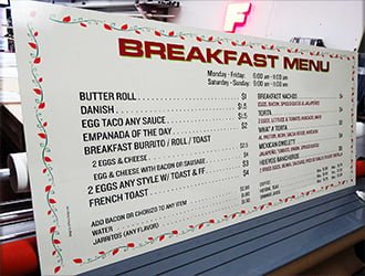Custom Magnetic Menu Boards - Changeable Restaurant Menus